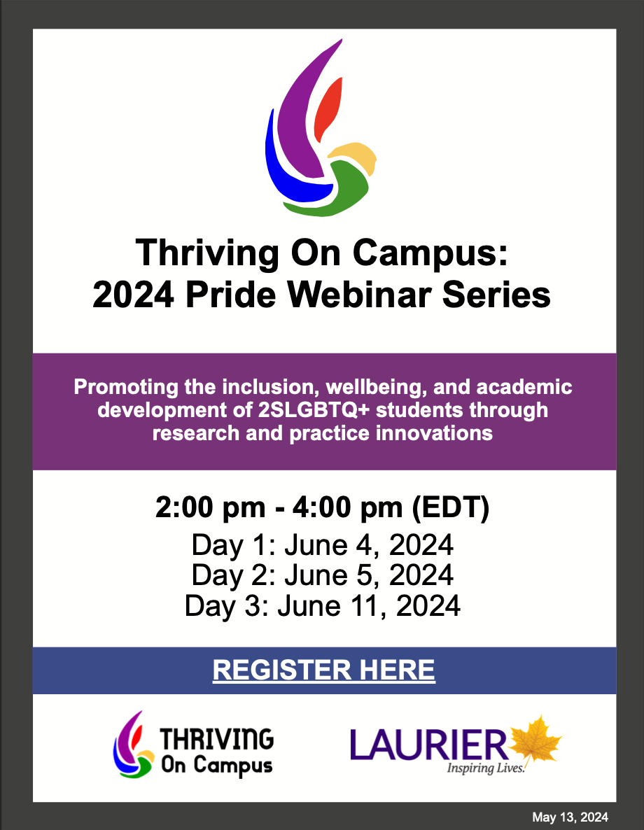 2024 Pride Webinar Series – Thriving on Campus?